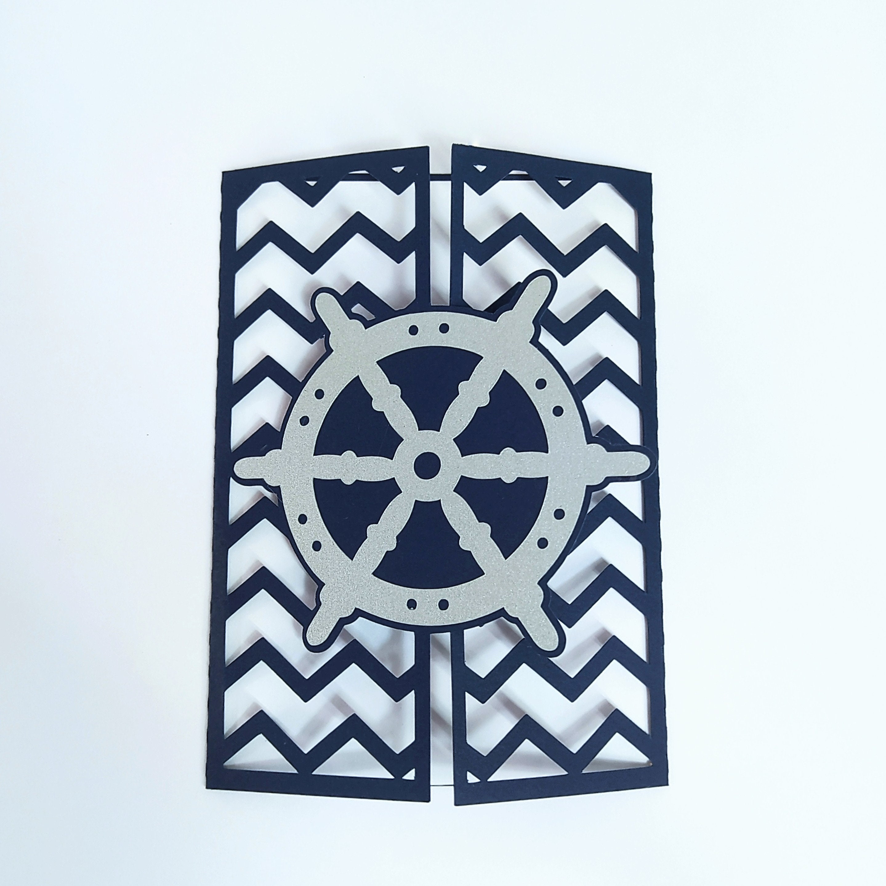 RUDDER SVG Laser Cut Template Invitation Card Dxf Wedding Invitation ...