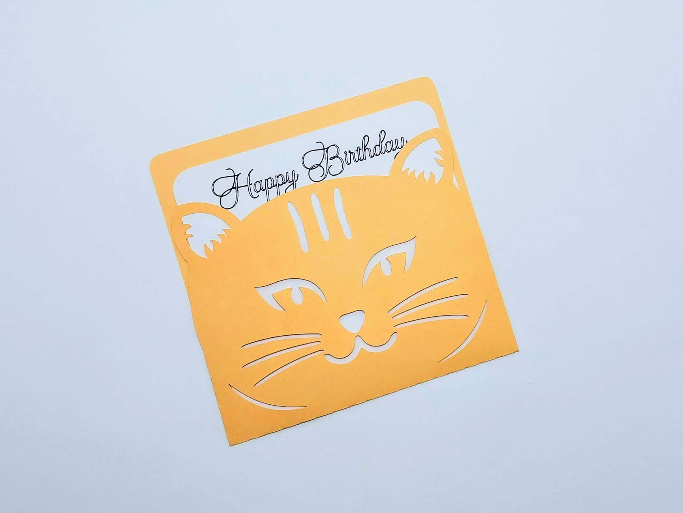 CAT CARD SVG Cat Birthday Card Svg Laser Cut Template Cricut - Etsy Canada