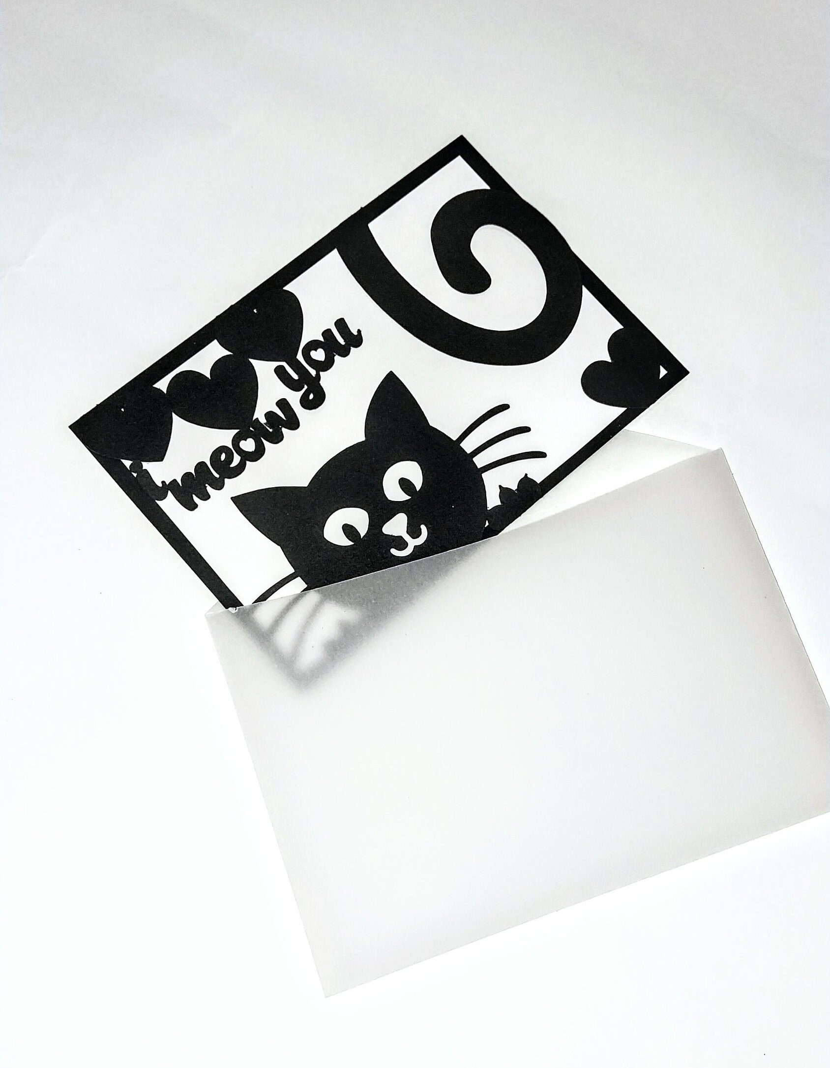 CAT CARD With Envelope SVG Cat Birthday Card Svg Lasercut - Etsy