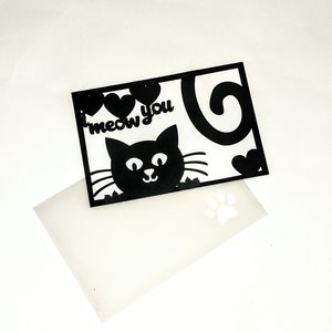 CAT CARD With Envelope SVG Cat Birthday Card Svg Lasercut Template ...