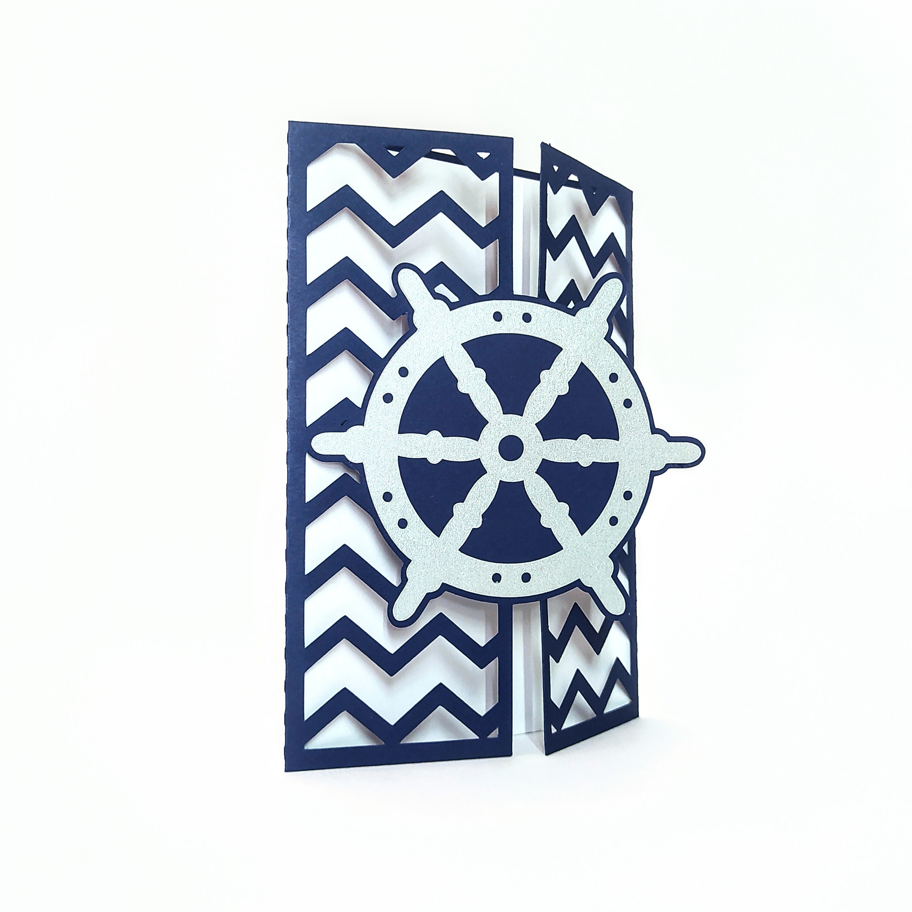 RUDDER SVG Laser Cut Template Invitation Card Dxf Wedding Invitation ...