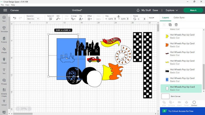 3D Hot Car Wheels POP-UP CARD Svg Speedway Svg Laser Cut Template Race ...