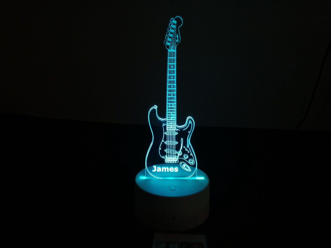 Personalised Guitar Night Light Fender Stratocaster LED | Etsy
