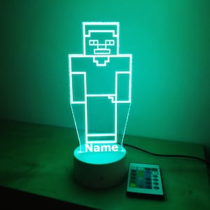Personalised Minecraft Night Light Children's Light Kids Bedroom Boys ...