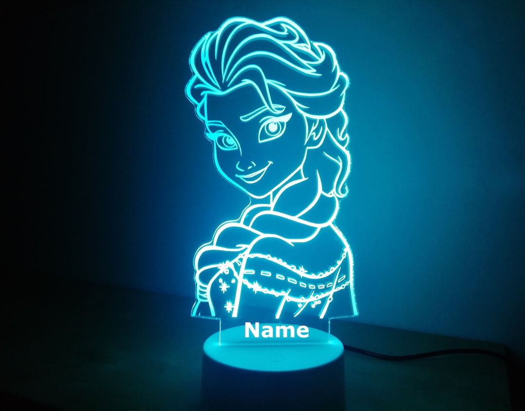 Personalised Frozen Night Light | Elsa | Children's Light | Girls Night ...