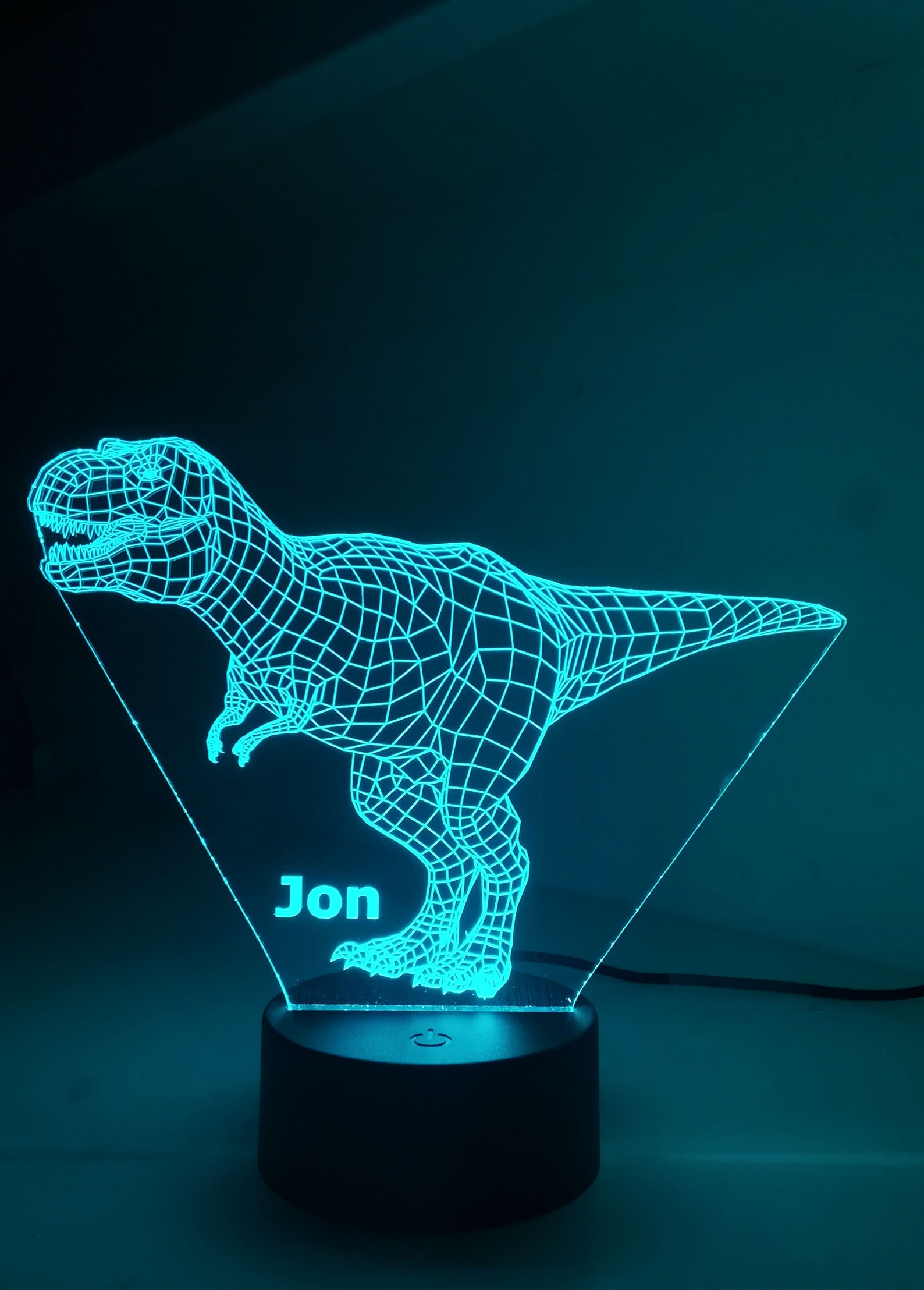 Personalised Dinosaur Night Light | T-rex | Children's Light | Kids ...