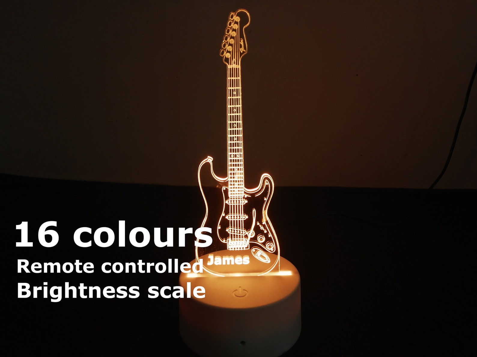 Personalised Guitar Night Light Fender Stratocaster LED - Etsy UK