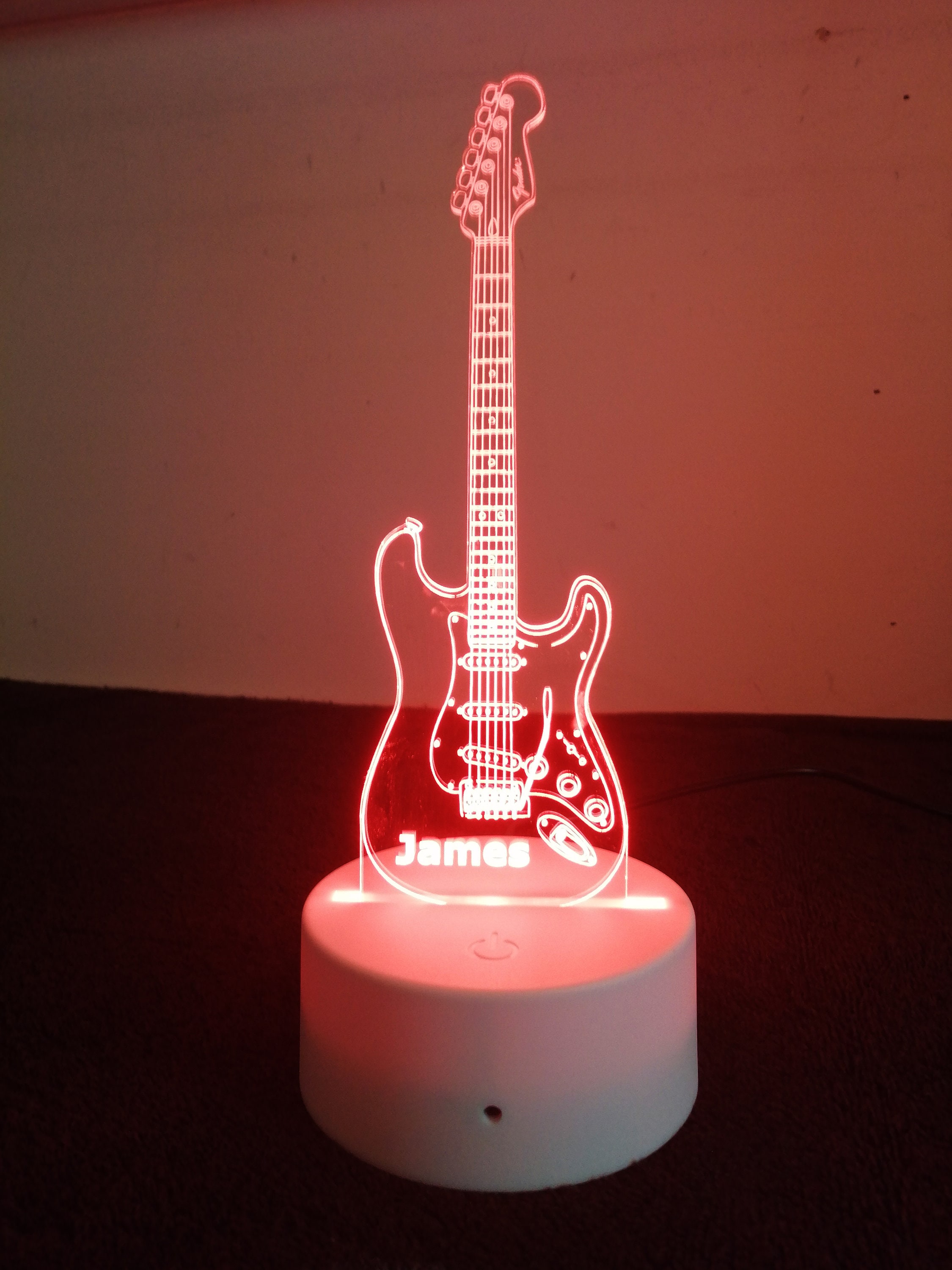 Personalised Guitar Night Light Fender Stratocaster LED - Etsy UK