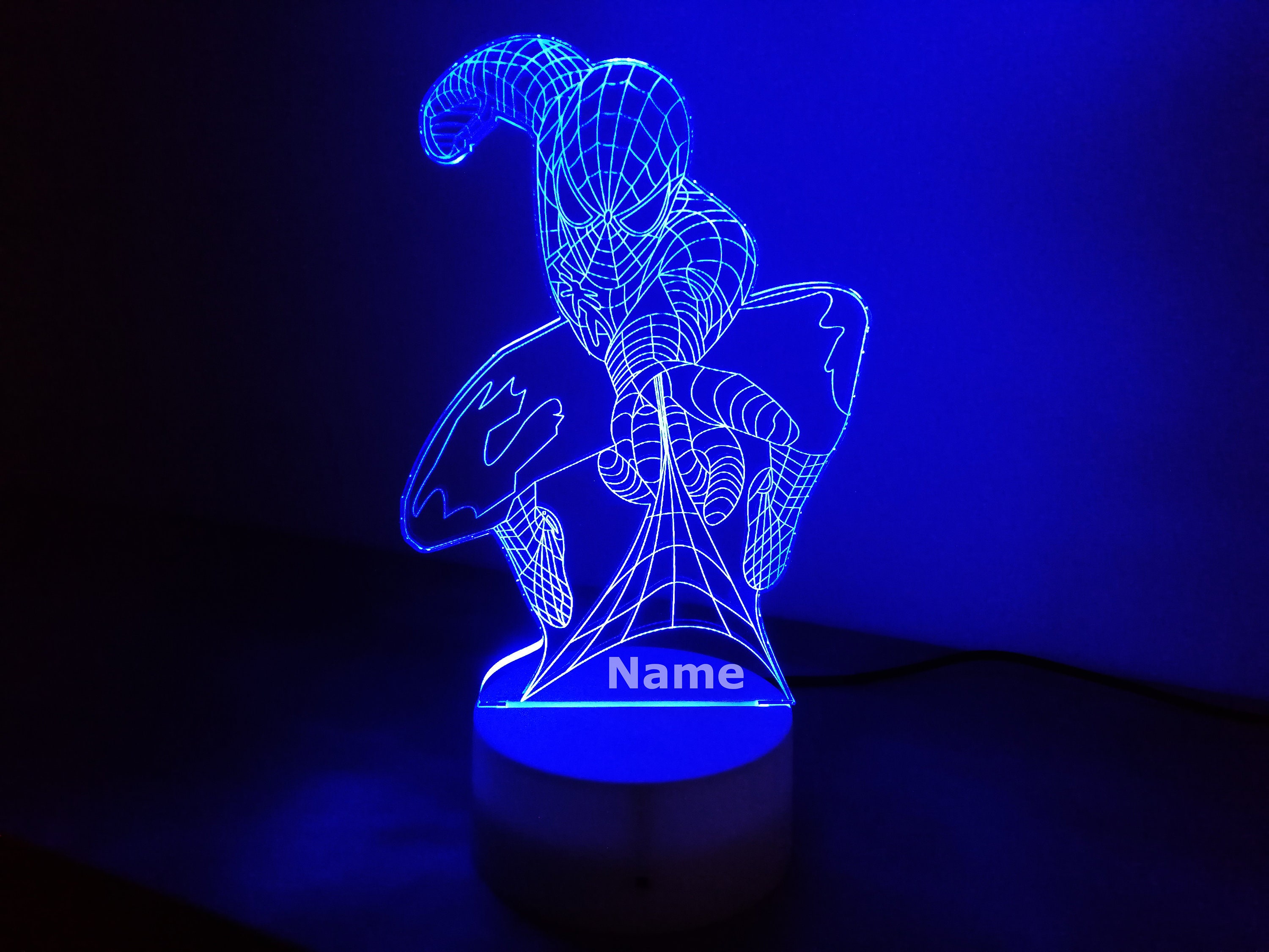 Personalised Spiderman Night Light | Children's Light | Kids Bedroom ...