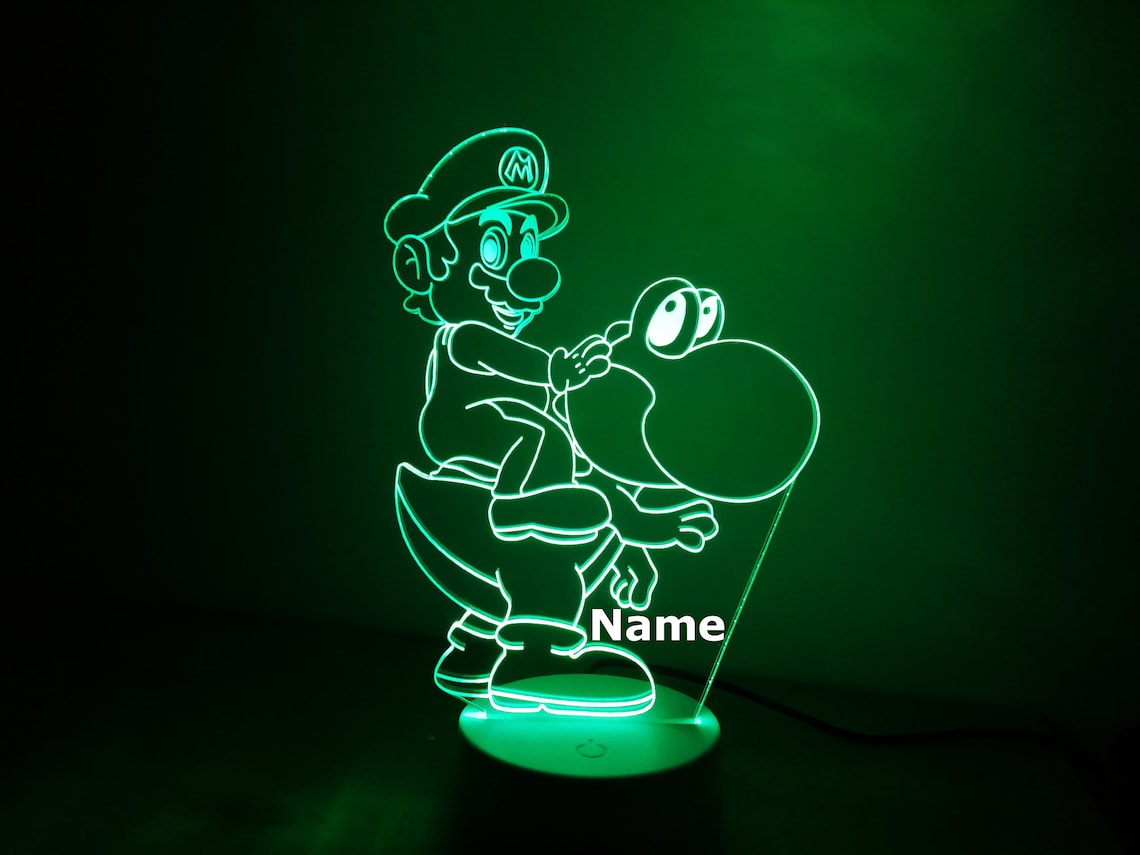 Personalised Mario Night Light Children's Light Kids | Etsy
