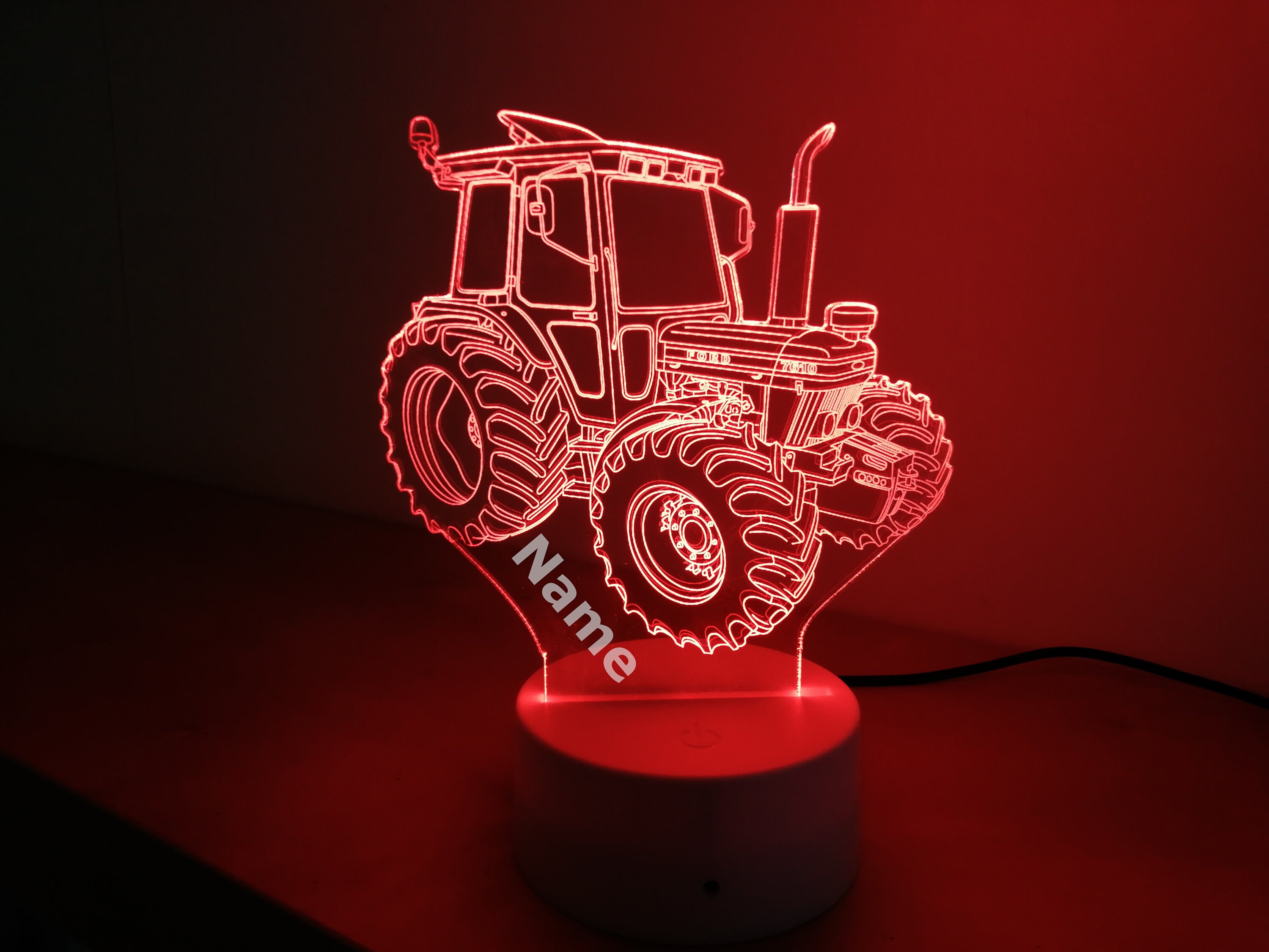 Personalised Tractor Night Light Children's Light Kids - Etsy UK