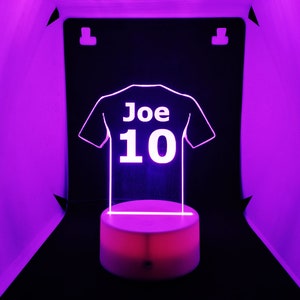 Personalised Football Shirt Night Light | Children's Light | Boys Night ...
