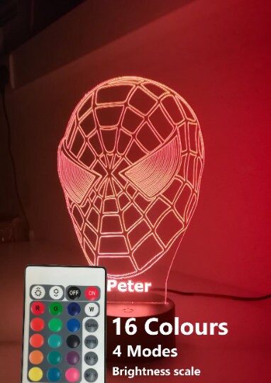 Personalised Spiderman Night Light Children's Light | Etsy UK