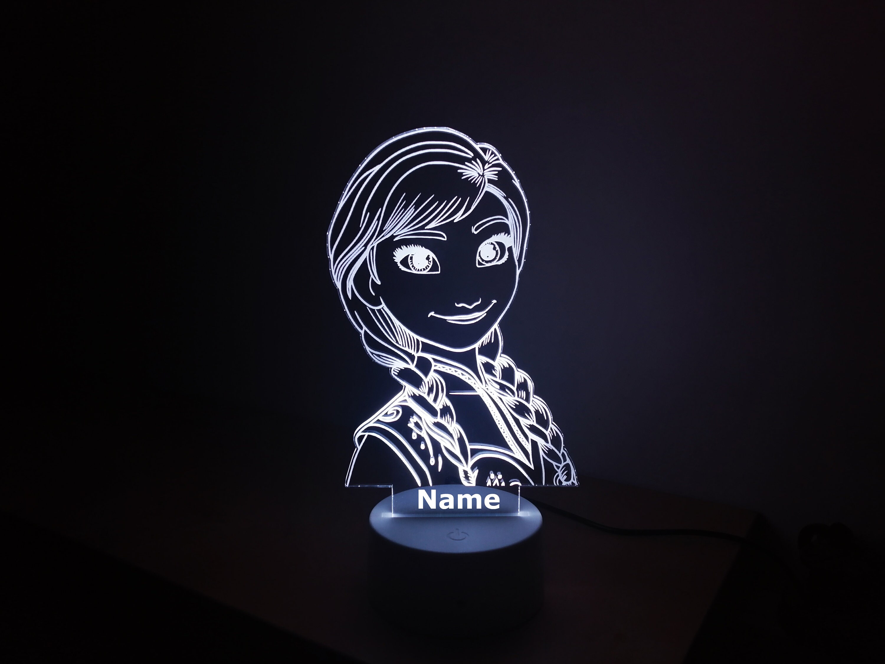 Personalised Frozen Night Light Elsa Children's Light - Etsy UK