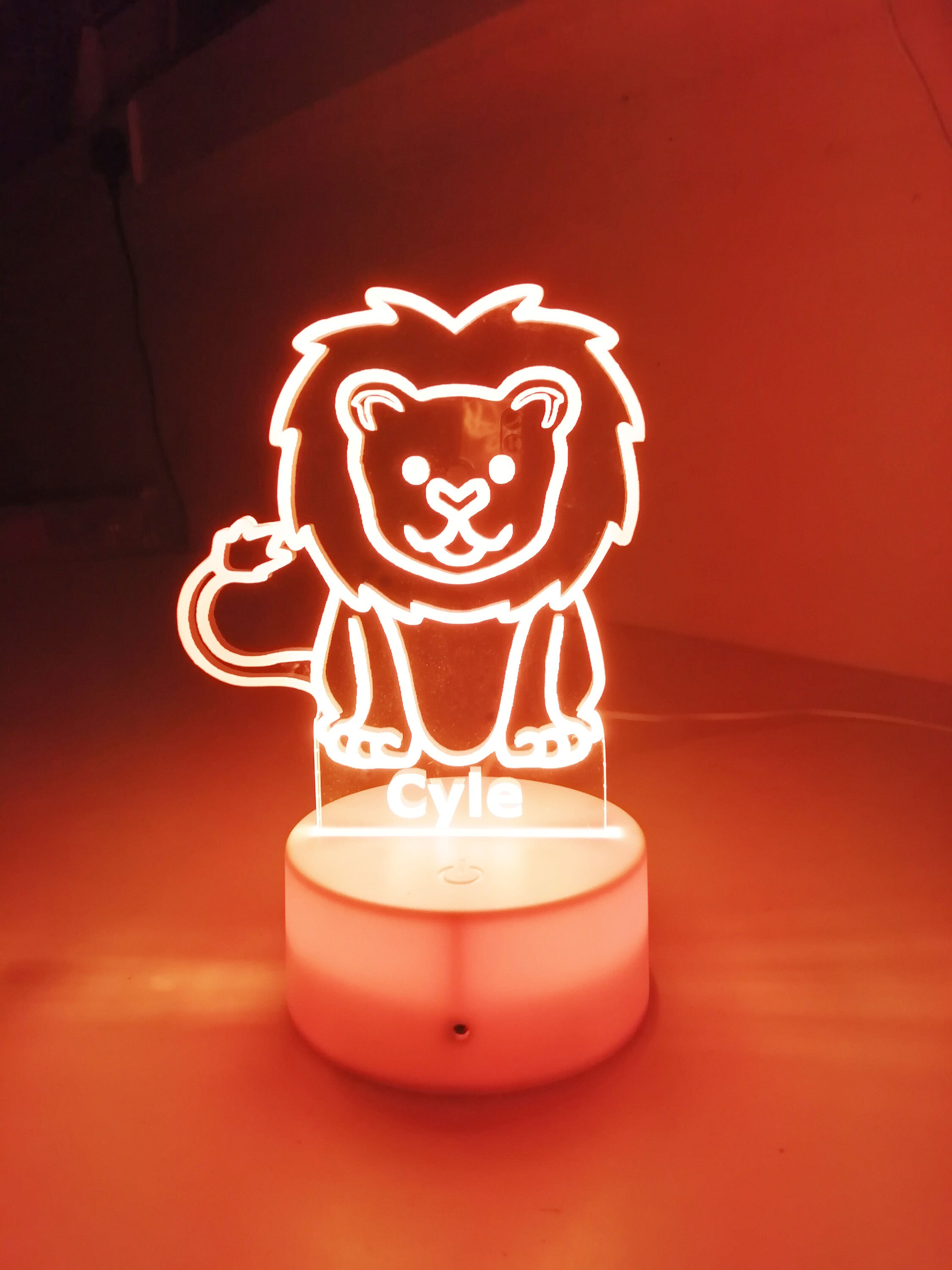 Personalised Animal Night Light Lion Children's Light | Etsy