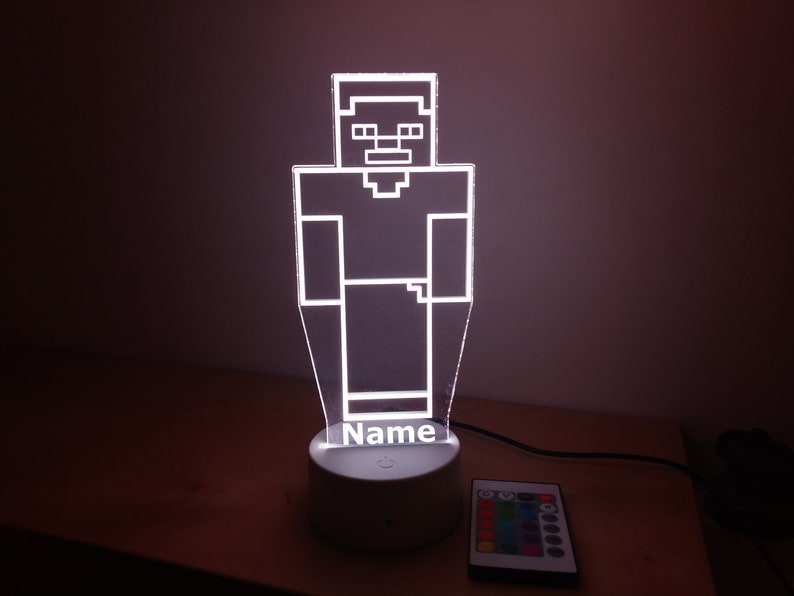 Personalised Minecraft Night Light Children's Light - Etsy UK