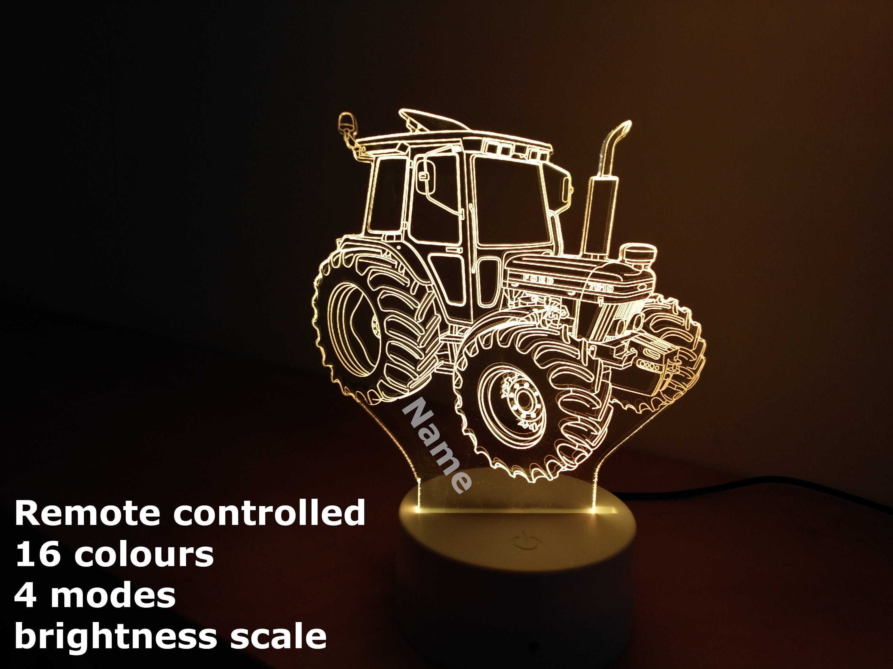 Personalised Tractor Night Light Children's Light Kids - Etsy UK