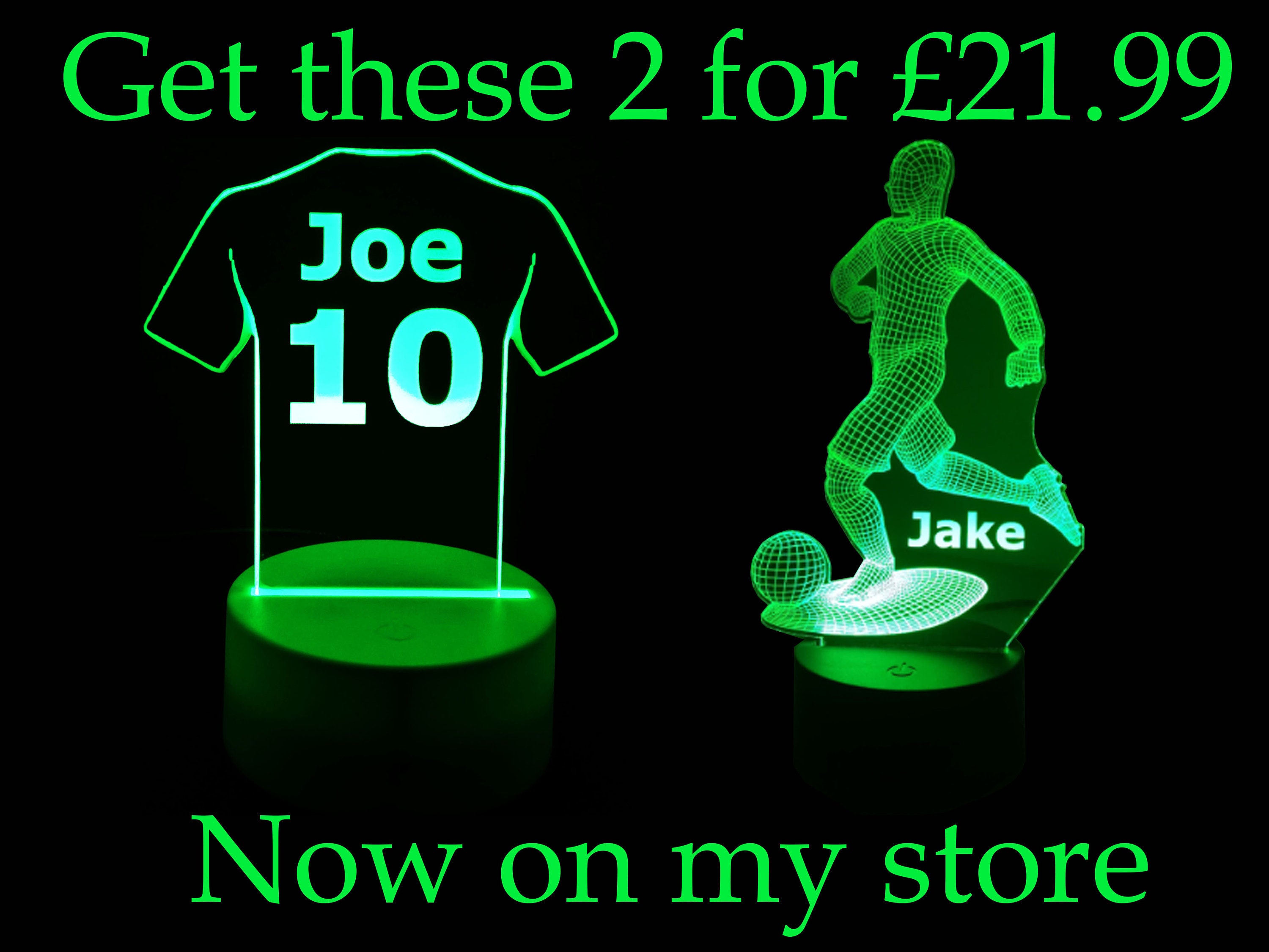 Personalised Football Shirt Night Light | Children's Light | Boys Night ...