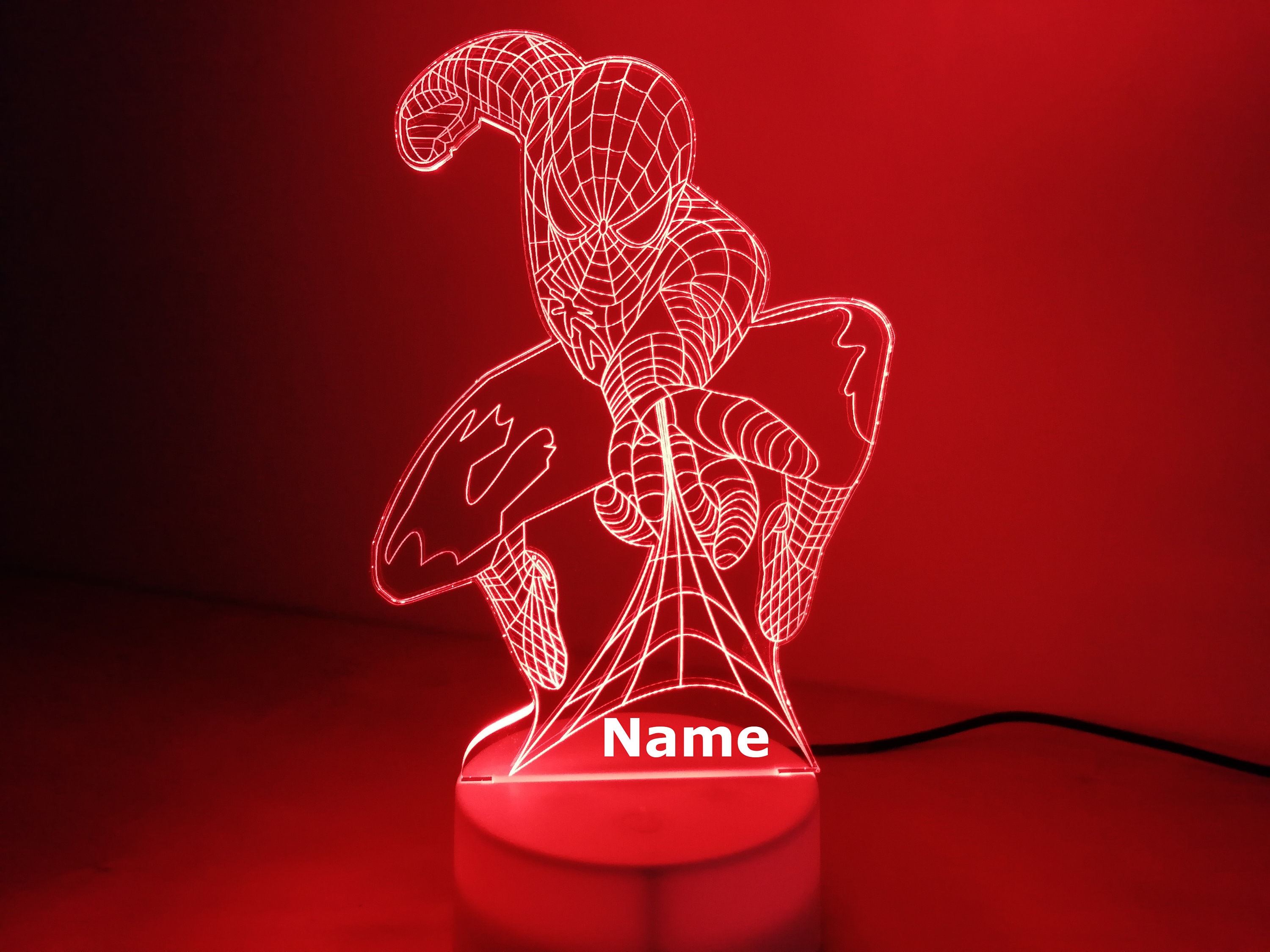 Personalised Spiderman Night Light | Children's Light | Kids Bedroom ...