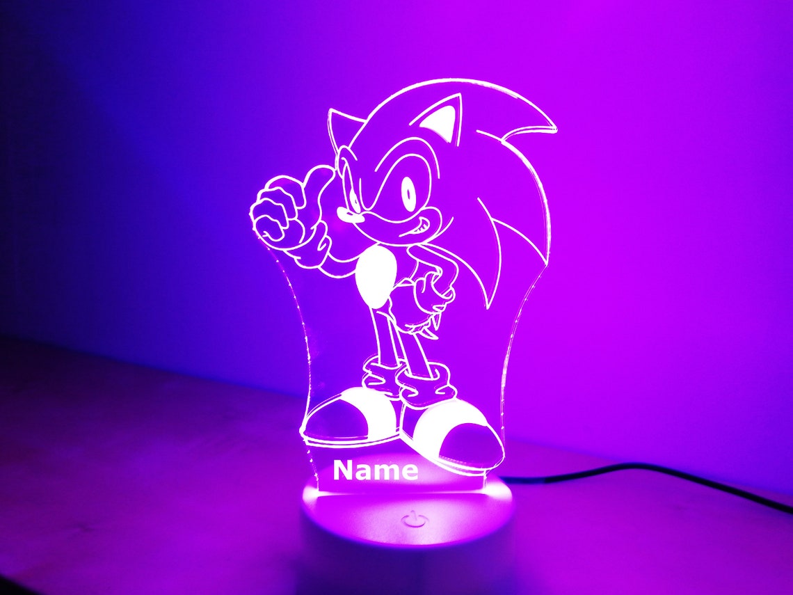 Personalised Sonic Night Light Sonic Hedgehog Kids Bedroom - Etsy España