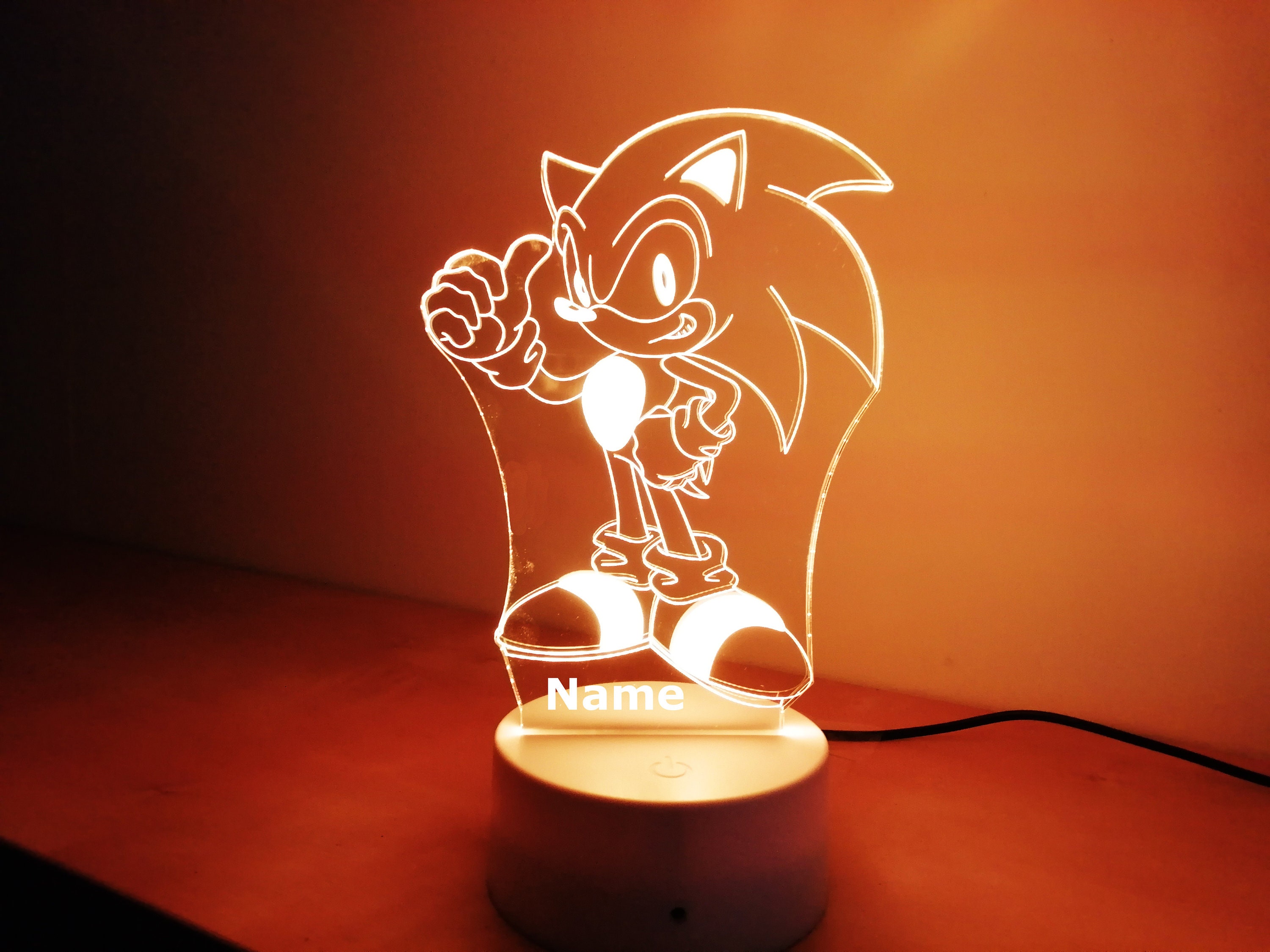 Personalised Sonic Night Light Sonic Hedgehog Kids Bedroom - Etsy UK