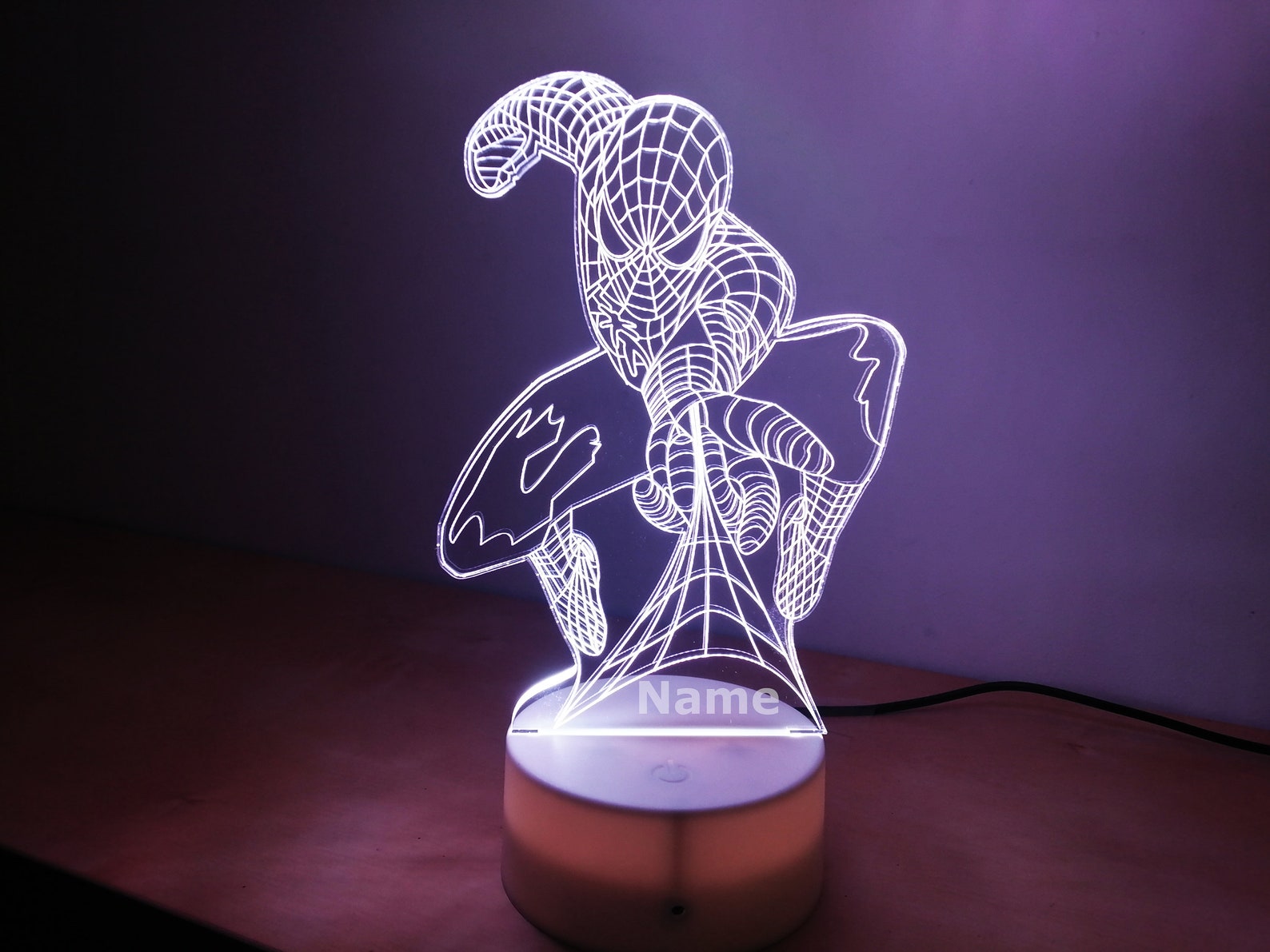 Personalised Spiderman Night Light | Children's Light | Kids Bedroom ...
