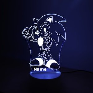 Personalised Sonic Night Light | Sonic Hedgehog | Kids Bedroom | Boys ...