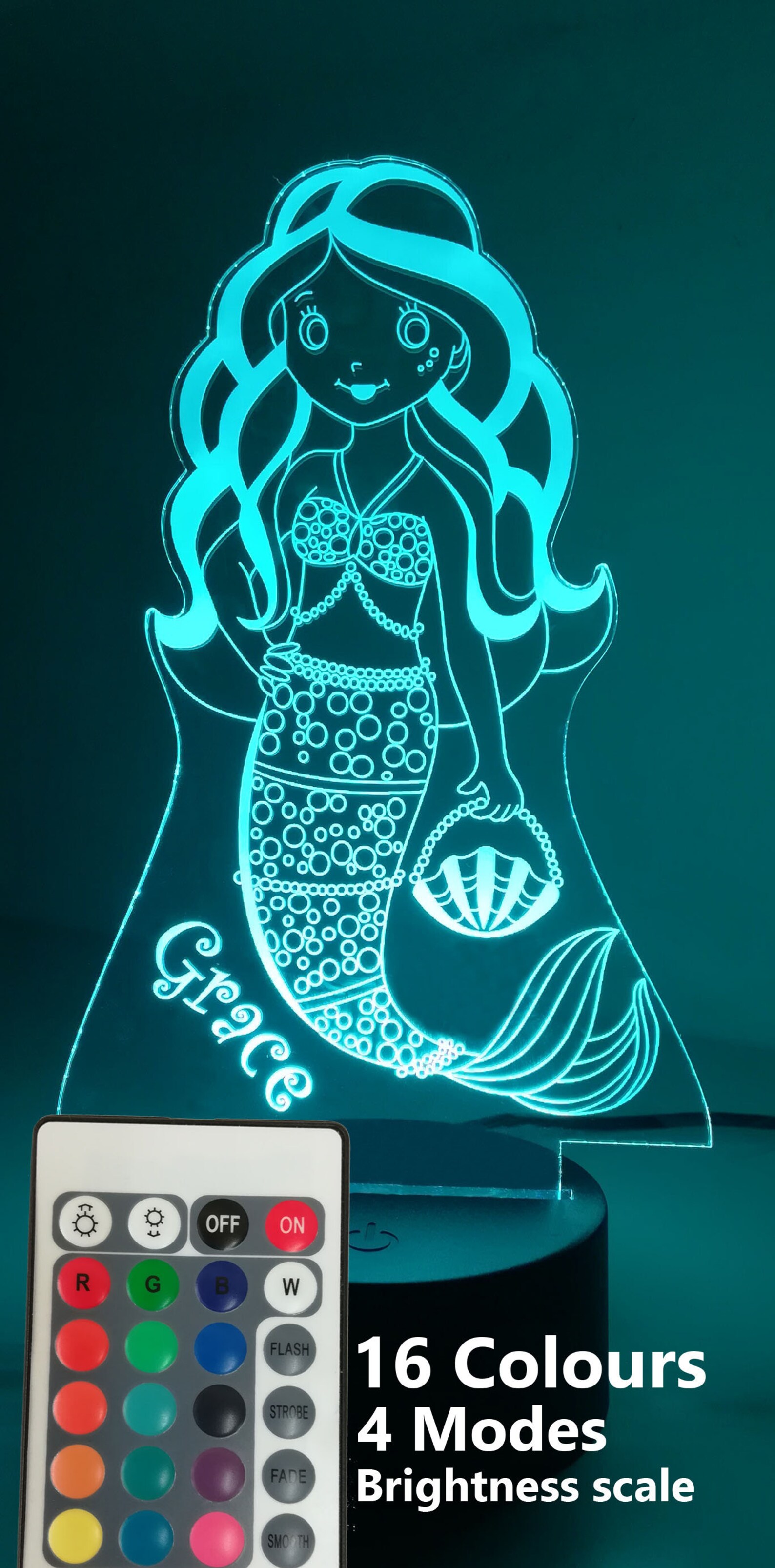 Personalised Mermaid Night Light Fantasy Night Lamp - Etsy UK