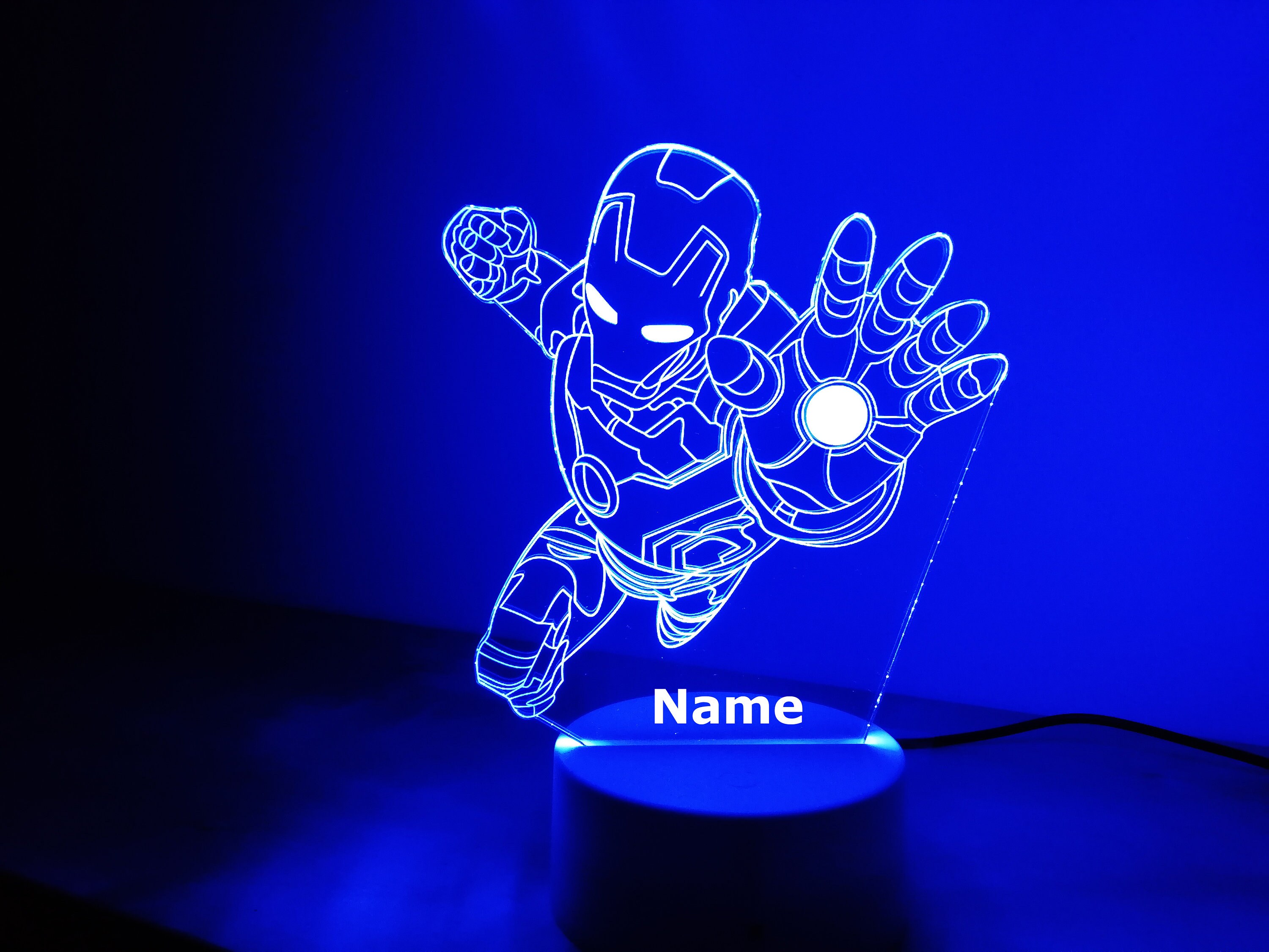 Personalised Superhero Night Light Iron Man Children's - Etsy España