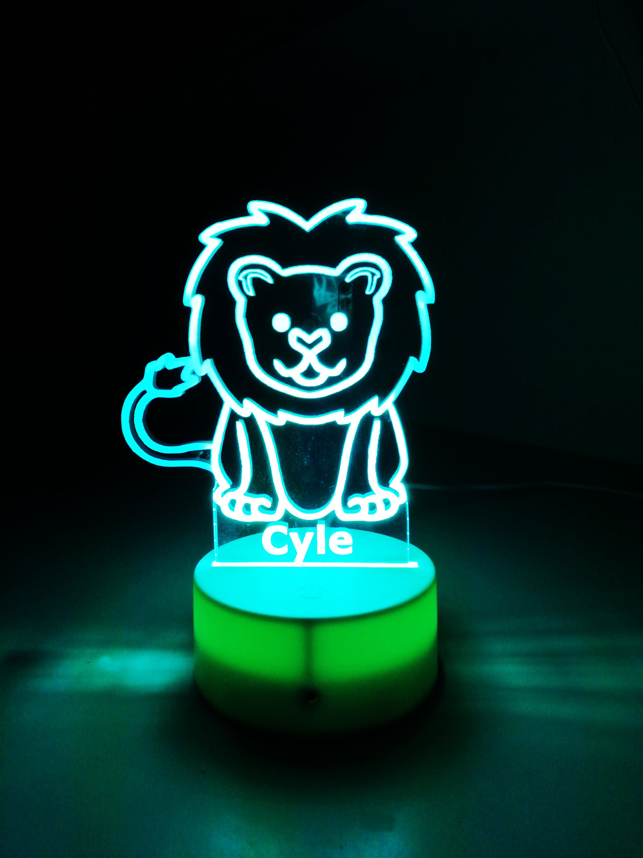 Personalised Animal Night Light Lion Children's Light | Etsy