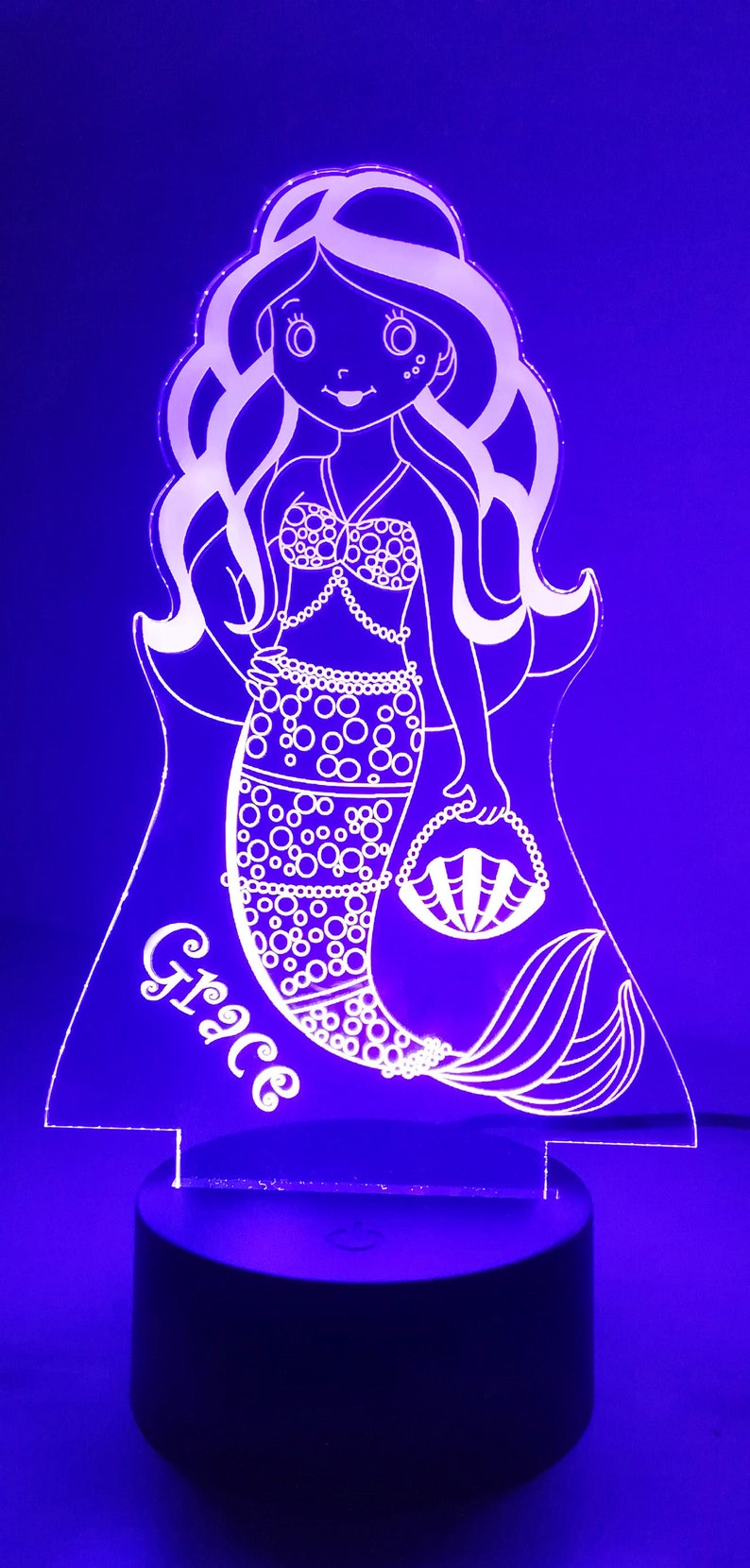 Personalised Mermaid Night Light | Fantasy Night Lamp | Children's ...