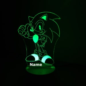 Personalised Sonic Night Light Sonic Hedgehog Kids Bedroom - Etsy