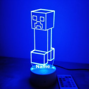Personalised Minecraft Night Light Children's Light Kids Bedroom Boys ...