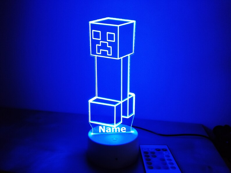 Personalised Minecraft Night Light Children's Light - Etsy UK