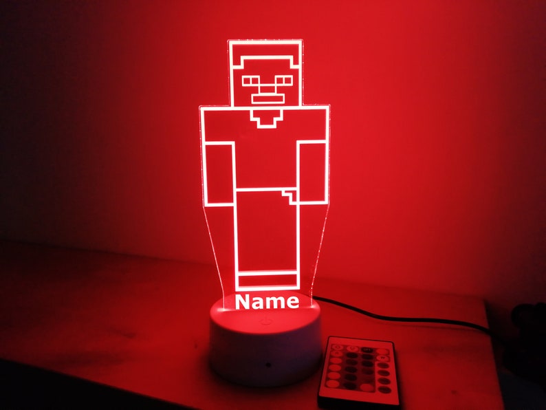 Personalised Minecraft Night Light Children's Light - Etsy UK