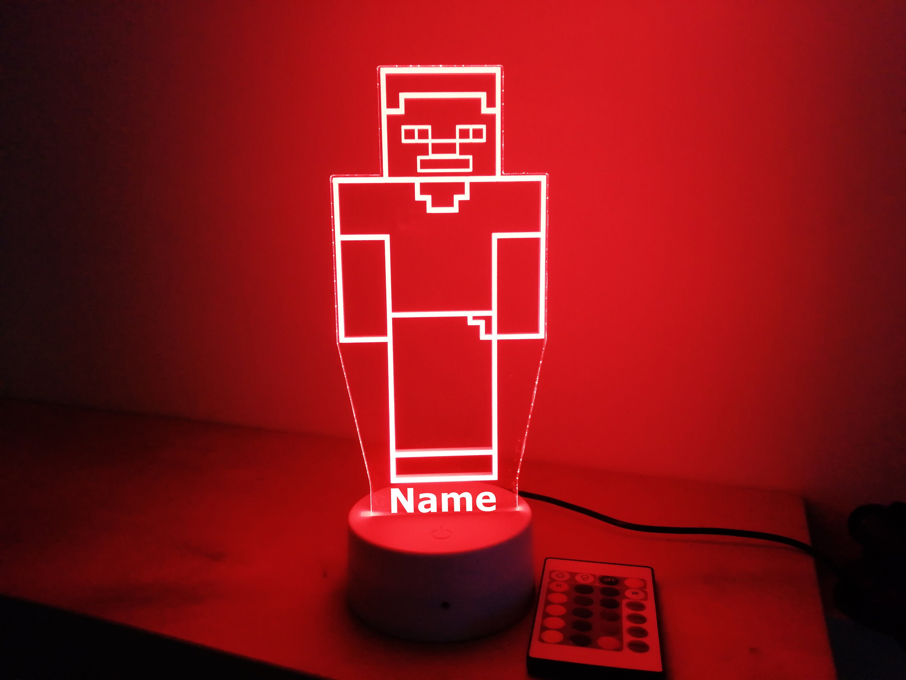 Personalised Minecraft Night Light Children's Light - Etsy UK