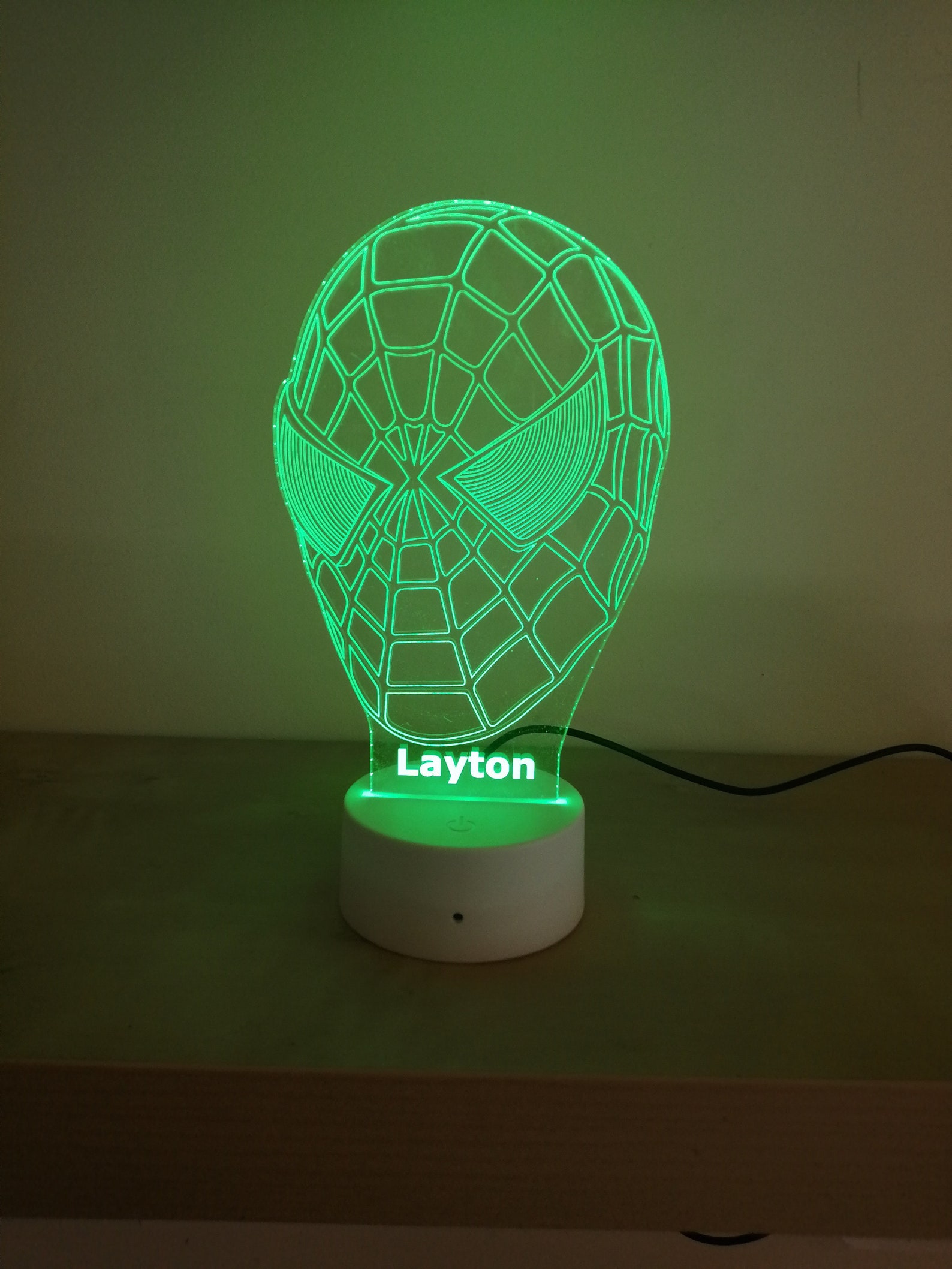 Personalised Spiderman Night Light Children's Light | Etsy UK