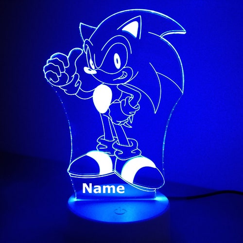 Personalised Sonic Night Light Sonic Hedgehog Kids Bedroom | Etsy UK
