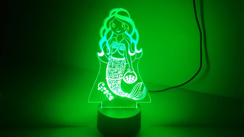 Personalised Mermaid Night Light Fantasy Night Lamp - Etsy