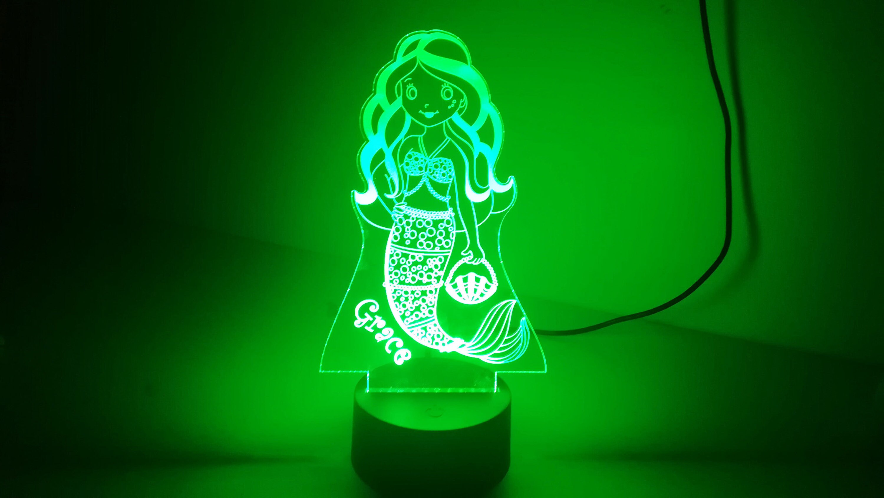 Personalised Mermaid Night Light | Fantasy Night Lamp | Children's ...