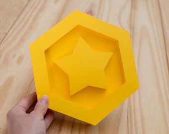 Star Template, Star Papercraft, Low Poly, DIY Star, Printable Template ...