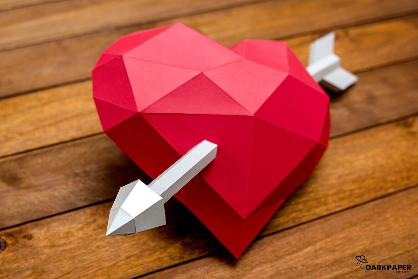 Papercraft Heart with Arrow papercraft heart papercraft | Etsy