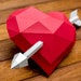 Papercraft Heart With Arrow Papercraft Heart Papercraft - Etsy