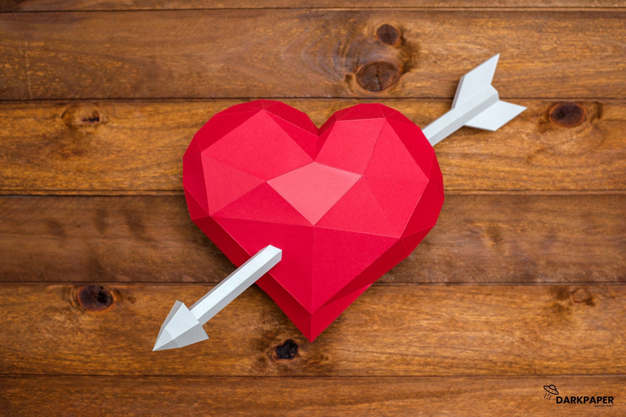 Papercraft Heart with Arrow papercraft heart papercraft | Etsy