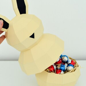 Rabbit Gift Box, Bunny, Low Poly Banny, Bunny Gift Box, Papercraft 3D ...