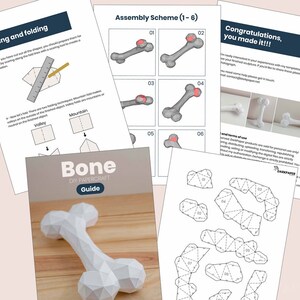 Bone Papercraft Template, DIY Papercraft Bone, Low Poly, DIY Home Decor ...