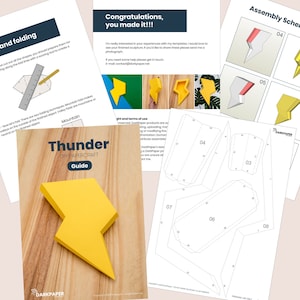 Thunder Template, Thunder Papercraft, Low Poly, DIY Thunder, Printable ...