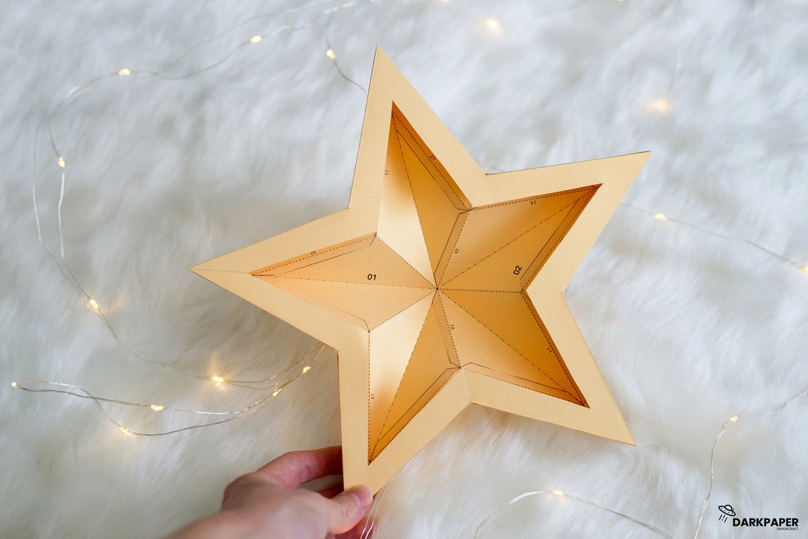 Star Template, Star Papercraft, Papercraft Christmas, Christmas Star ...