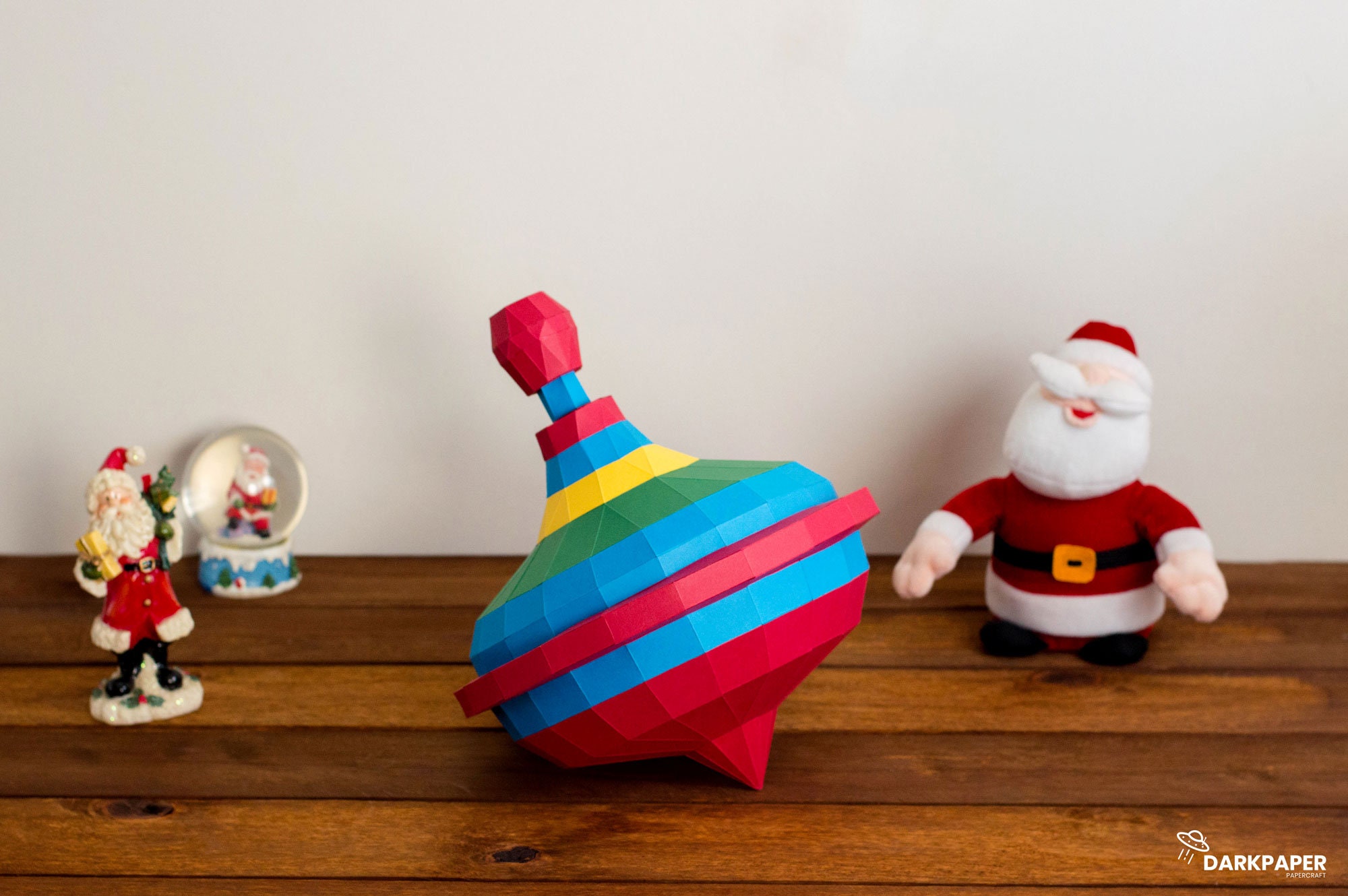 Vintage Spinning Top Papercraft Template DIY Papercraft Low - Etsy