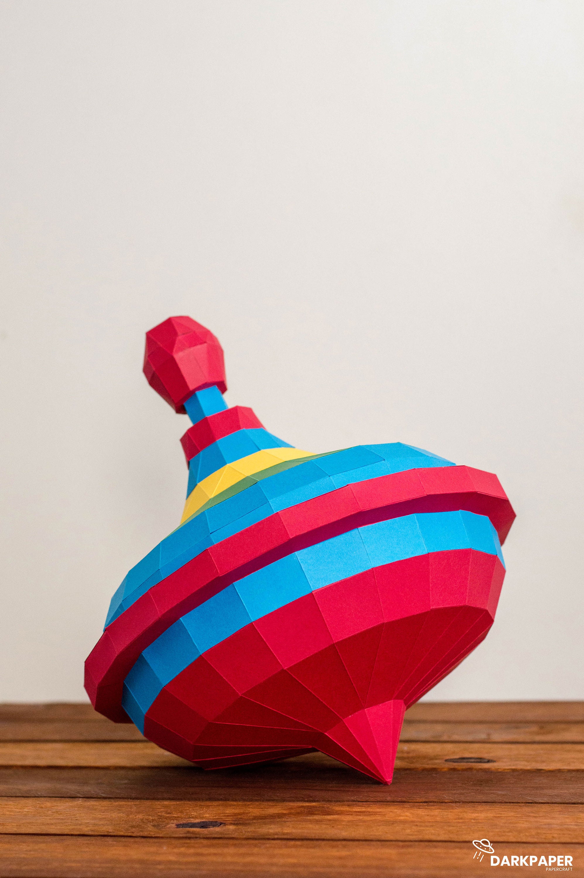 Vintage Spinning Top Papercraft Template DIY Papercraft Low - Etsy